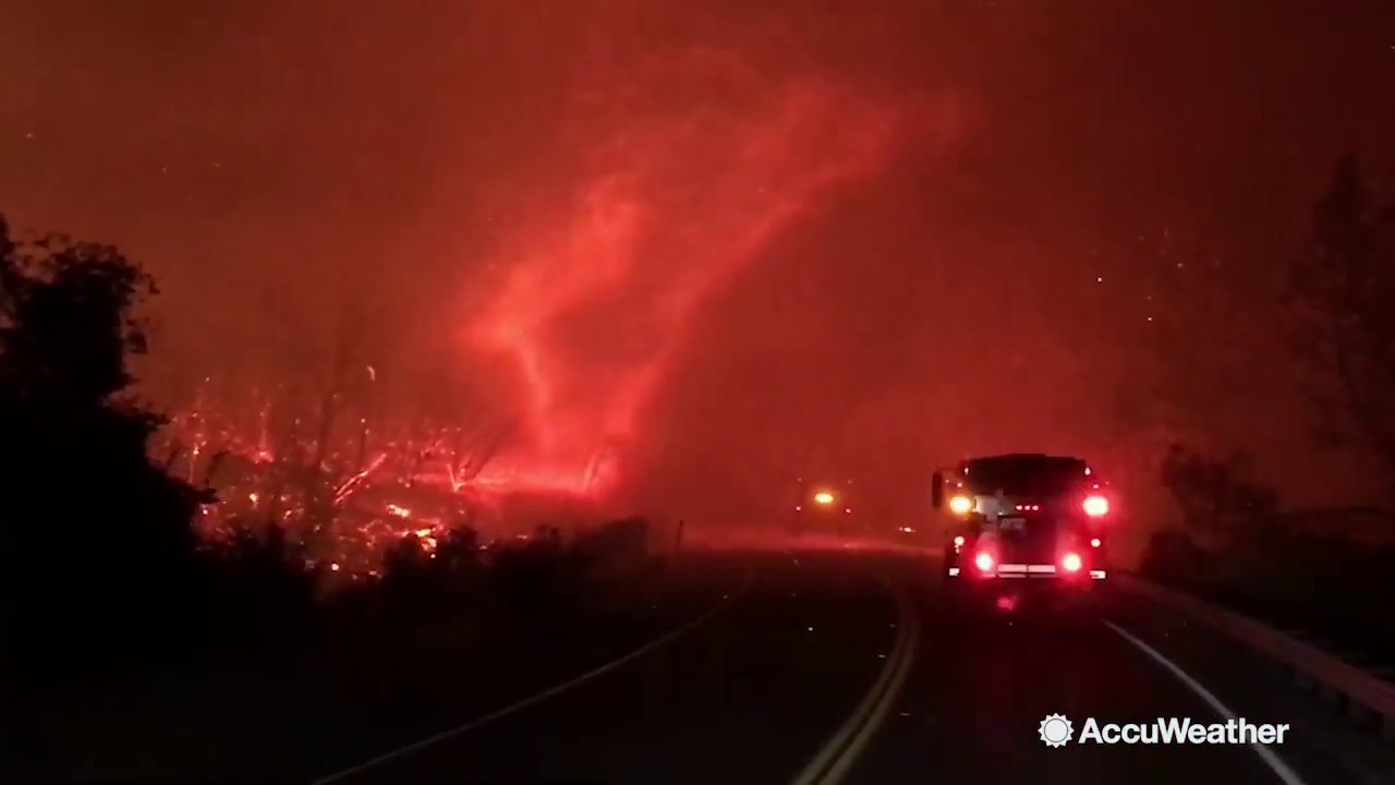 Police dashcam captures firenado in Carr Fire inferno - YouTube