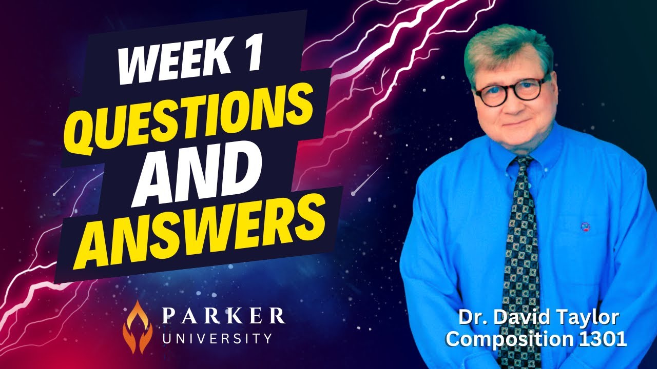 ENGL 1301 Composition: Week One Assignment Review, Part A - YouTube