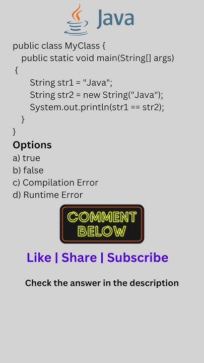 Java Important Interview MCQs | Java Strings #shorts - YouTube