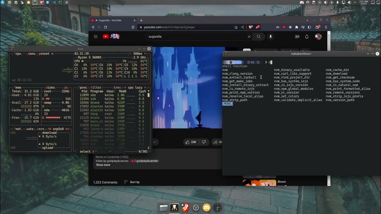linux rice v2 - YouTube