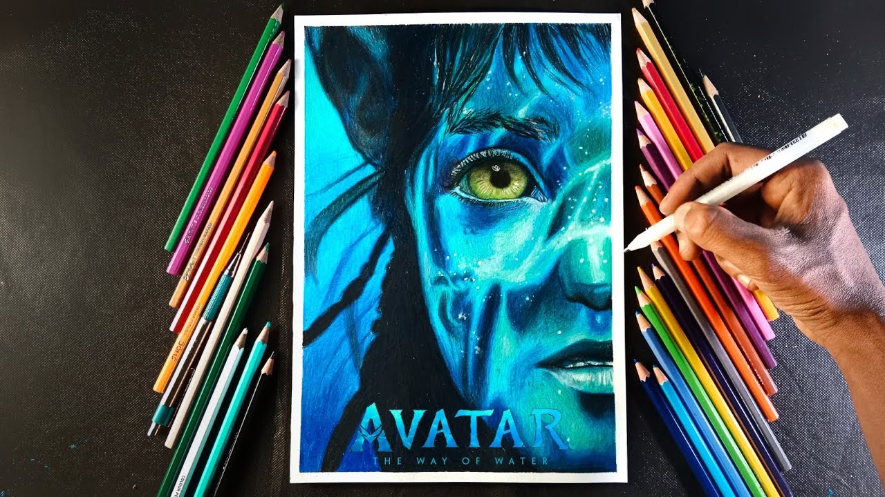 Avatar the way of water muvie. #drawing :full tutorial: with colours ...