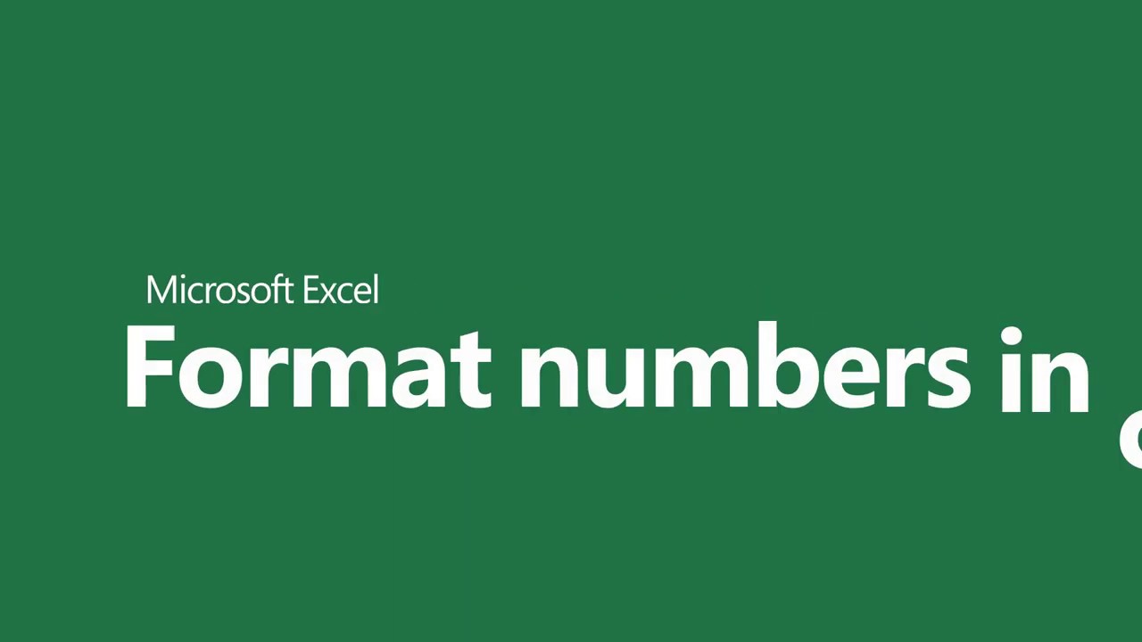 Microsoft Excel Format Numbers YouTube microsoft-excel-format-numbers-youtube