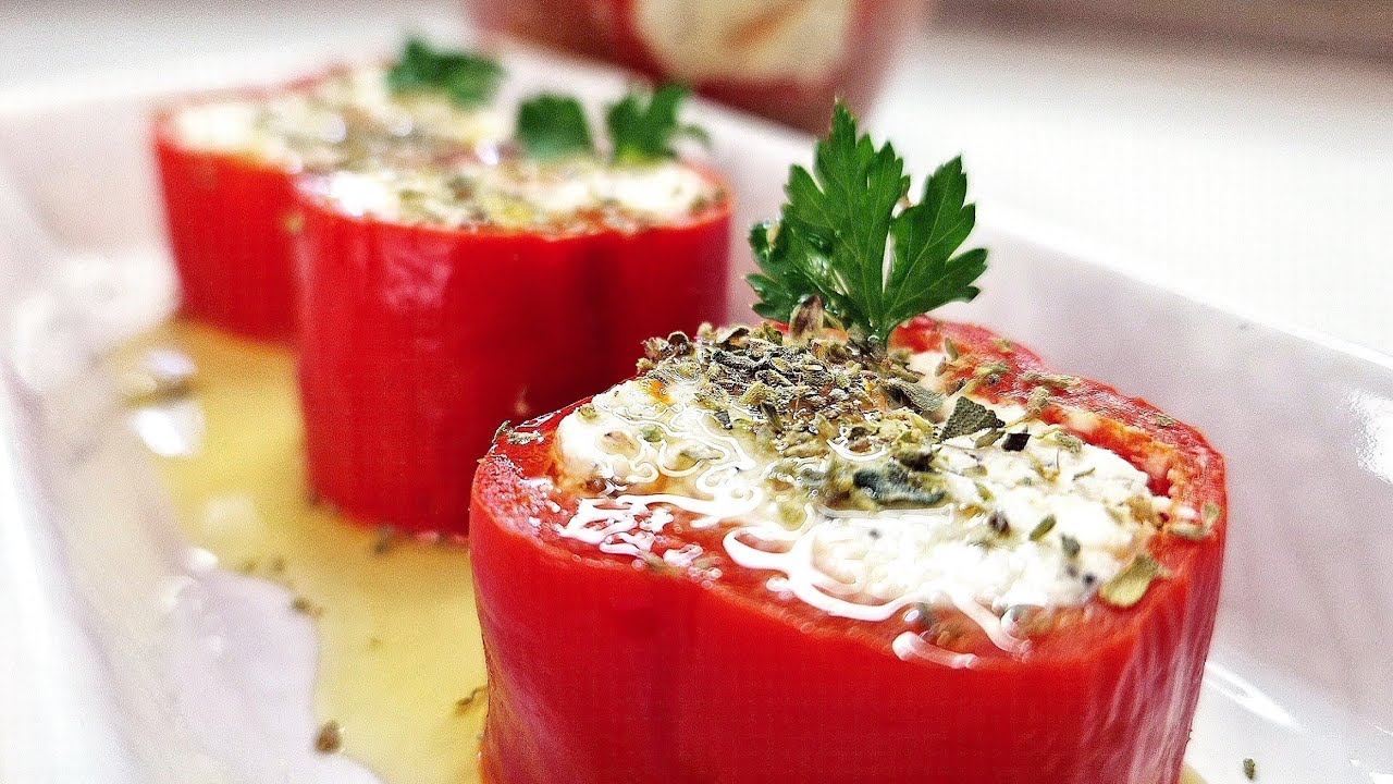 Πιπεριές Γεμιστές Με Τυρί (Τουρσί) - Pickled Stuffed Peppers With ...