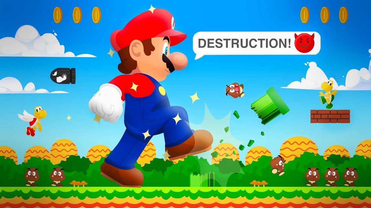 Mario DESTROYS anything on his path! | Evolution of Super Mario 3 - YouTube