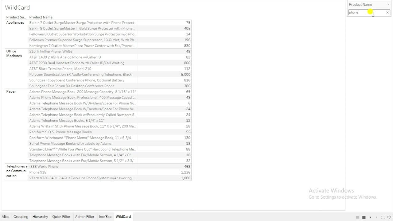 Wild Card Filter | Tableau Filters In Hindi - YouTube