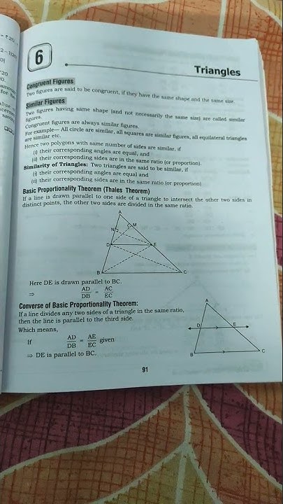 Class 10 Basic proprtional theorem (BPT) chapter 6 - YouTube