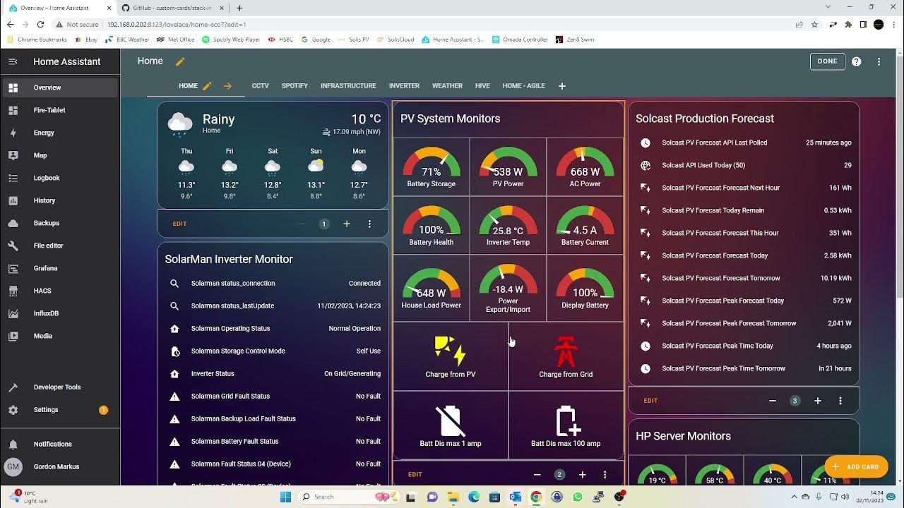 Home Assistant Dashboard - Custom Stack in Card overview - YouTube