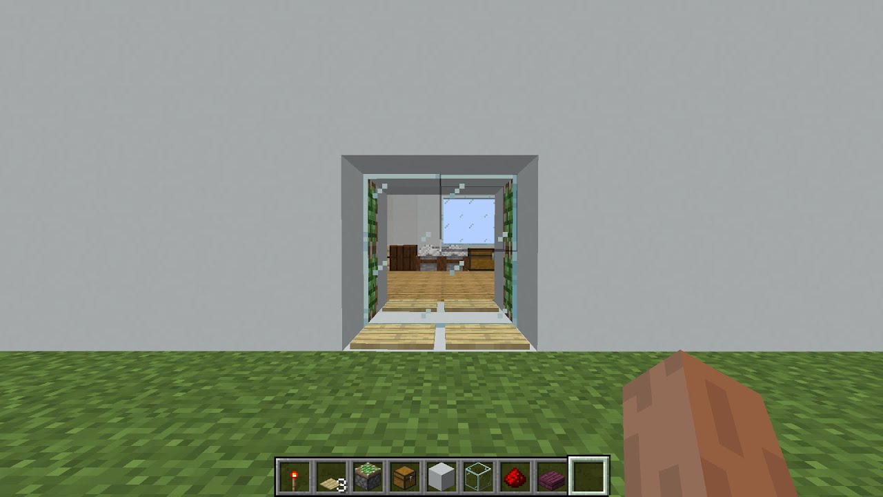 how to build a linear sliding automatic door in the minecraft? - YouTube