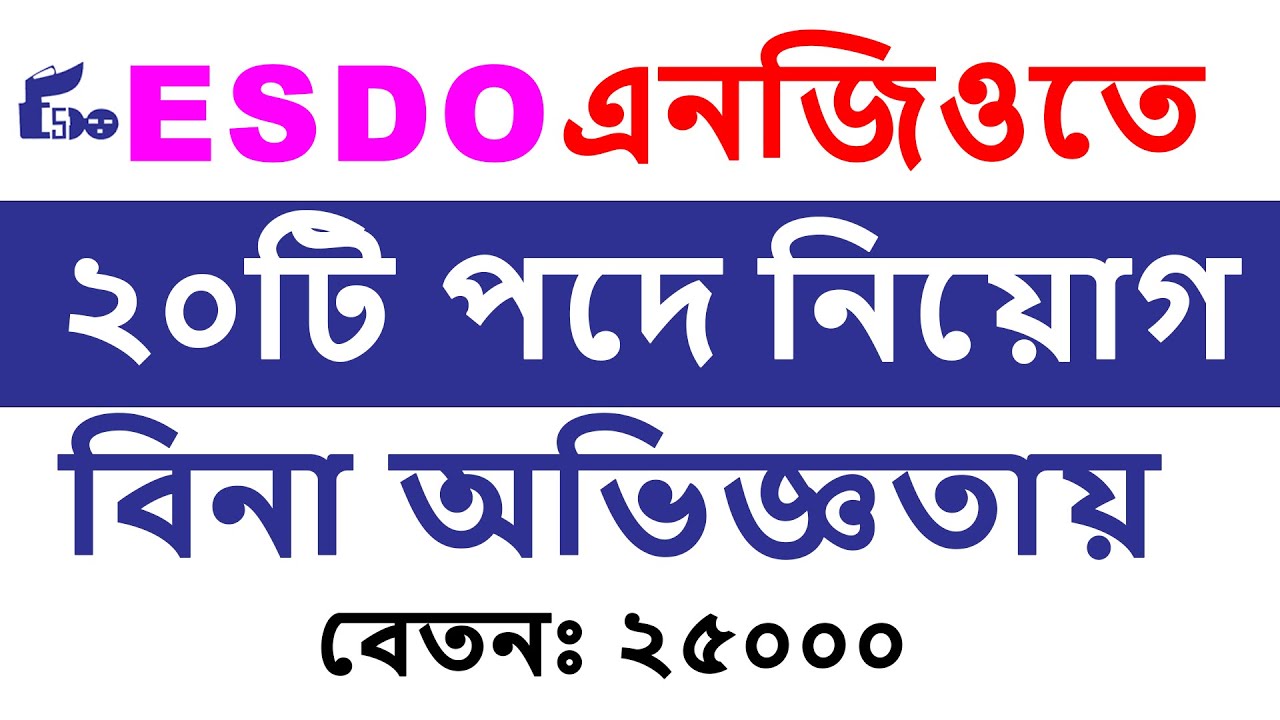 ইএসডিও এনজিও নিয়োগ বিজ্ঞপ্তি 2023 ESDO Ngo Job Circular 2023 Finance ...