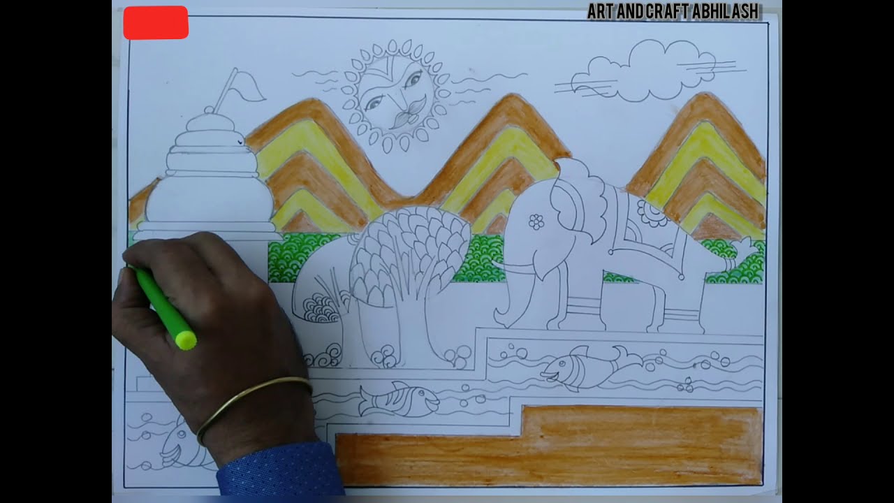 HOW TO DRAW PICTURE COMPOSITION ( CREATIVE DESIGN) - YouTube