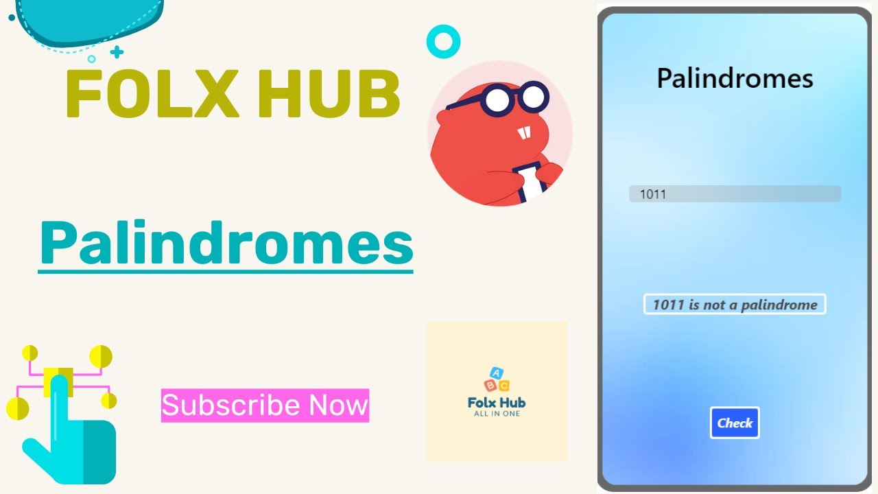 Palindrome Checker In Thunkable Youtube