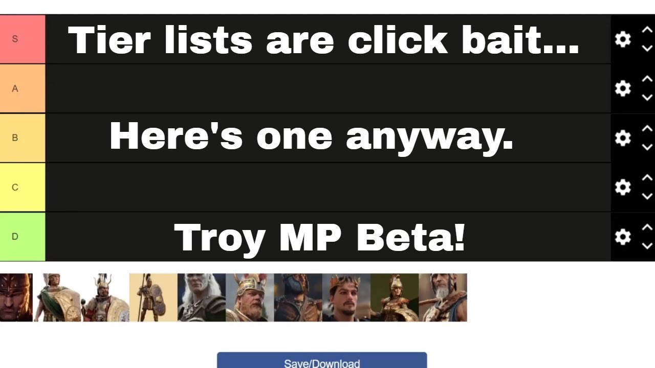Total War Troy Multiplayer Beta Tier List - YouTube
