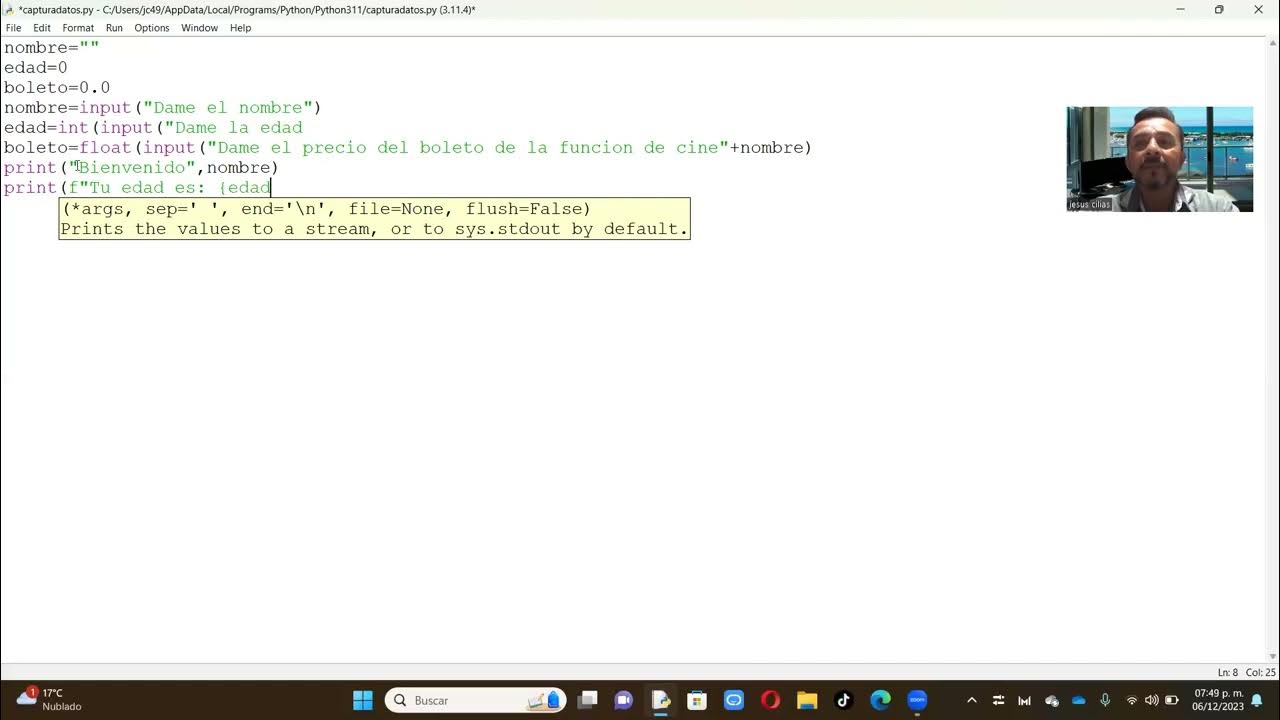 Tu primer programa en Python (captura de datos) - YouTube