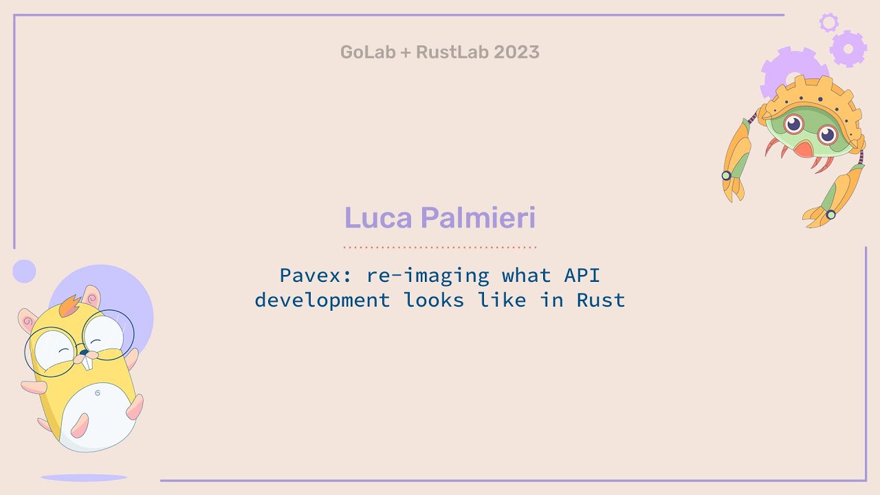 Pavex: re-imaging what API development looks like in Rust - Luca Palmieri - YouTube
