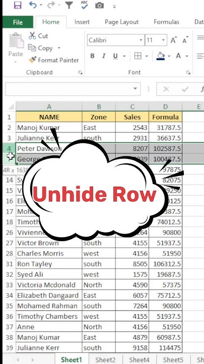 Unhide Row in Excel - Quick and Easy Tutorial#excel - YouTube