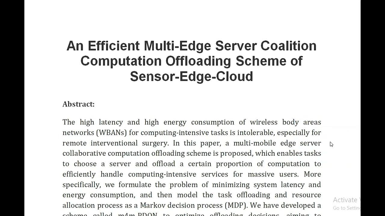 An Efficient Multi Edge Server Coalition Computation Offloading Scheme of Sensor Edge Cloud ...