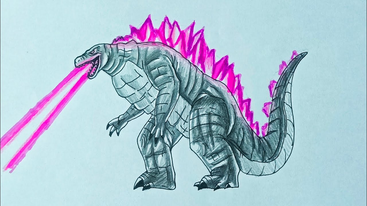 How To Draw Godzilla in the new empire | NMD Art - YouTube