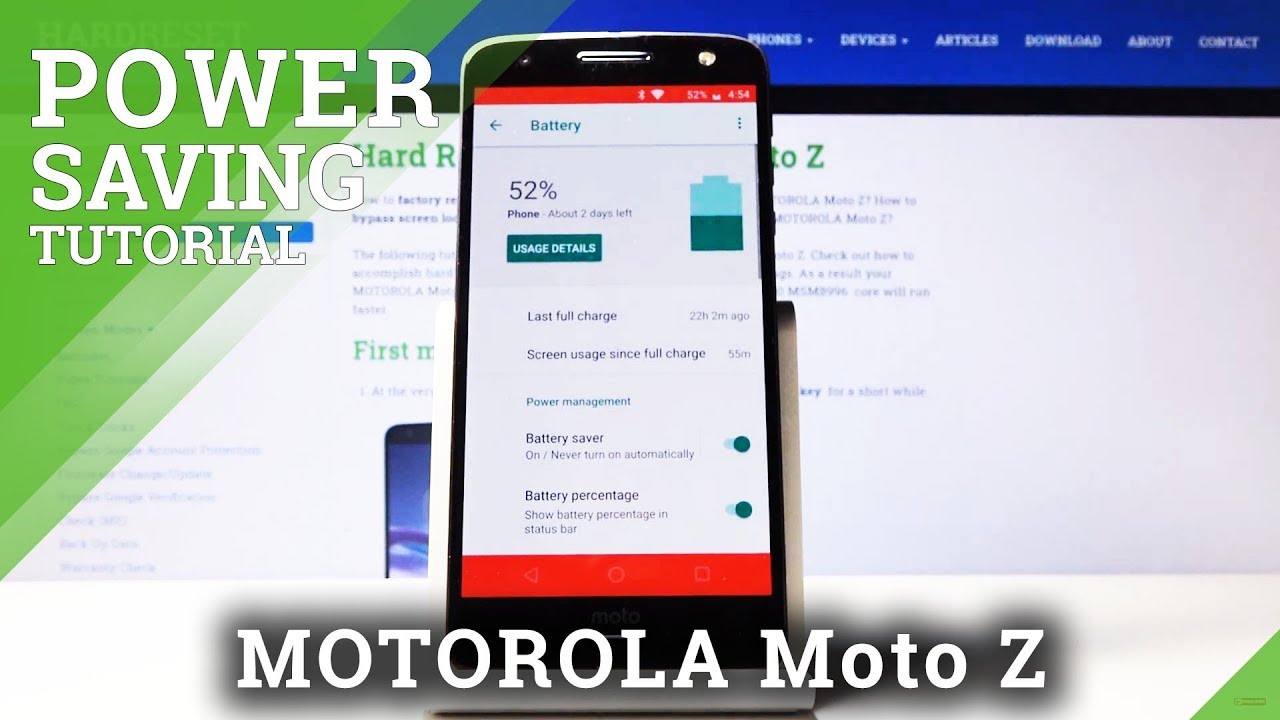 How to Enter Power Saving Mode in MOTOROLA Moto Z – Battery Saver - YouTube
