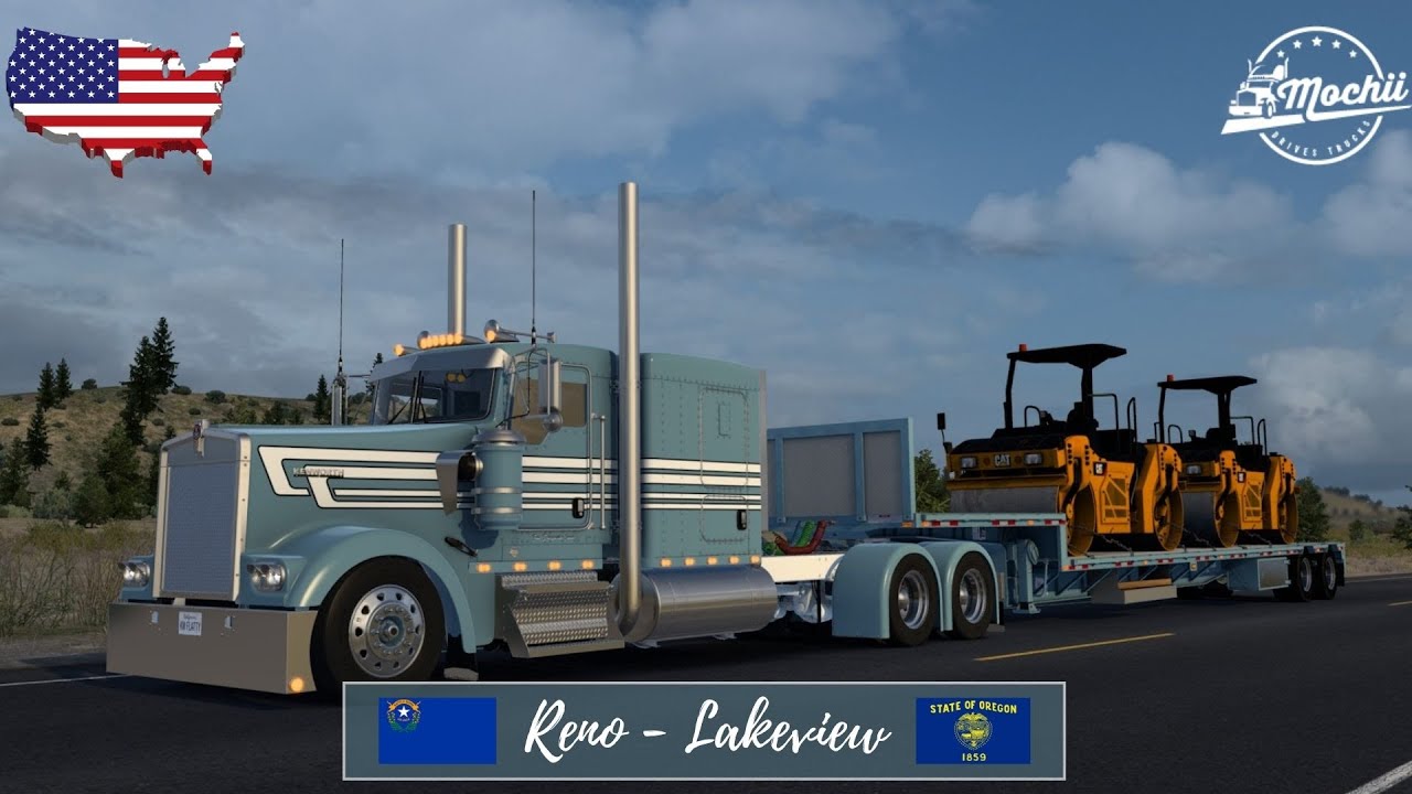 ATS 1.47| Reno 🄽🅅- Lakeview 🄾🅁| CT-Modding Kenworth Flatglass| Wade ...