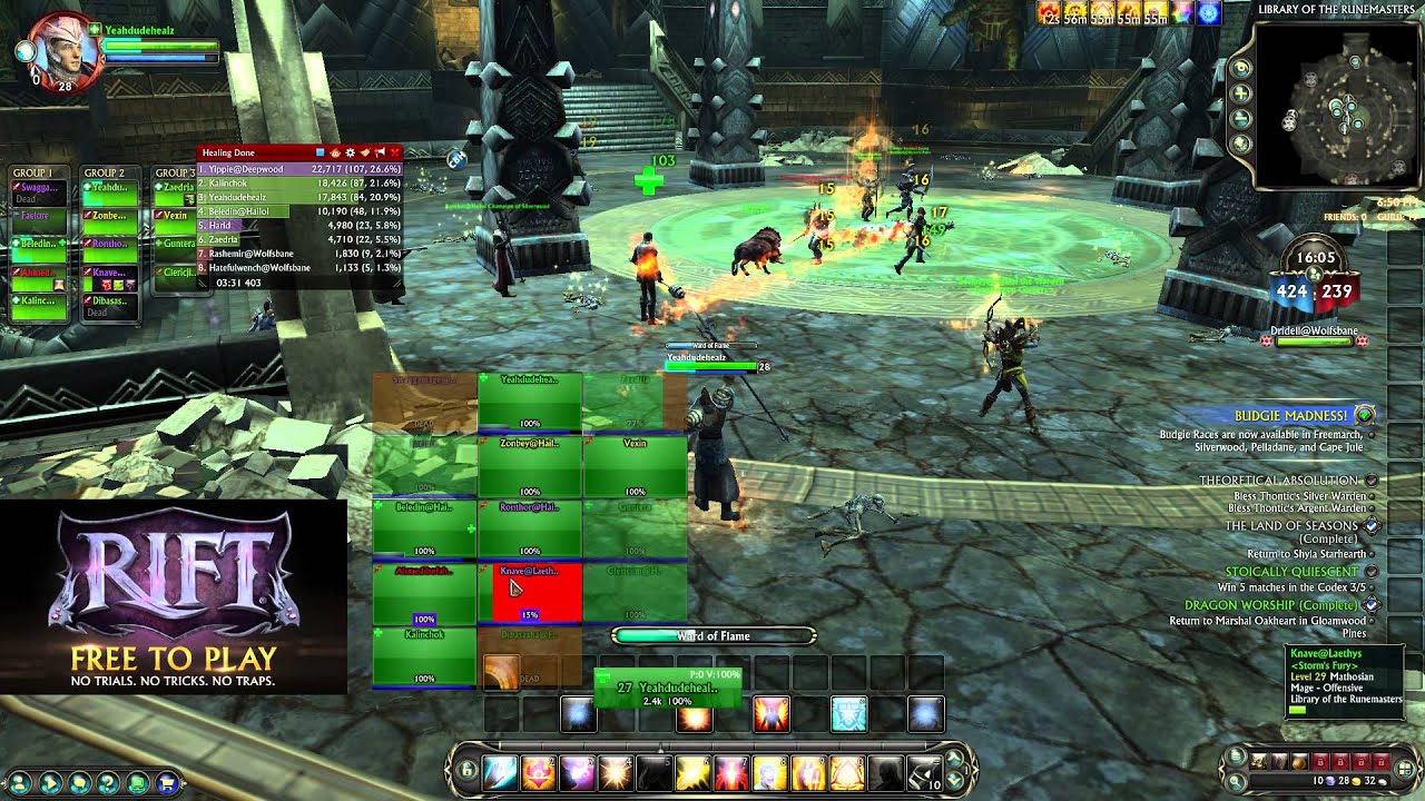 Rift healing on my cleric - YouTube