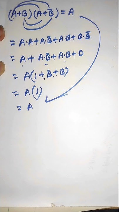 Prove that (A+B).(A+B') = A || Boolean Algebra #shorts #boolean - YouTube