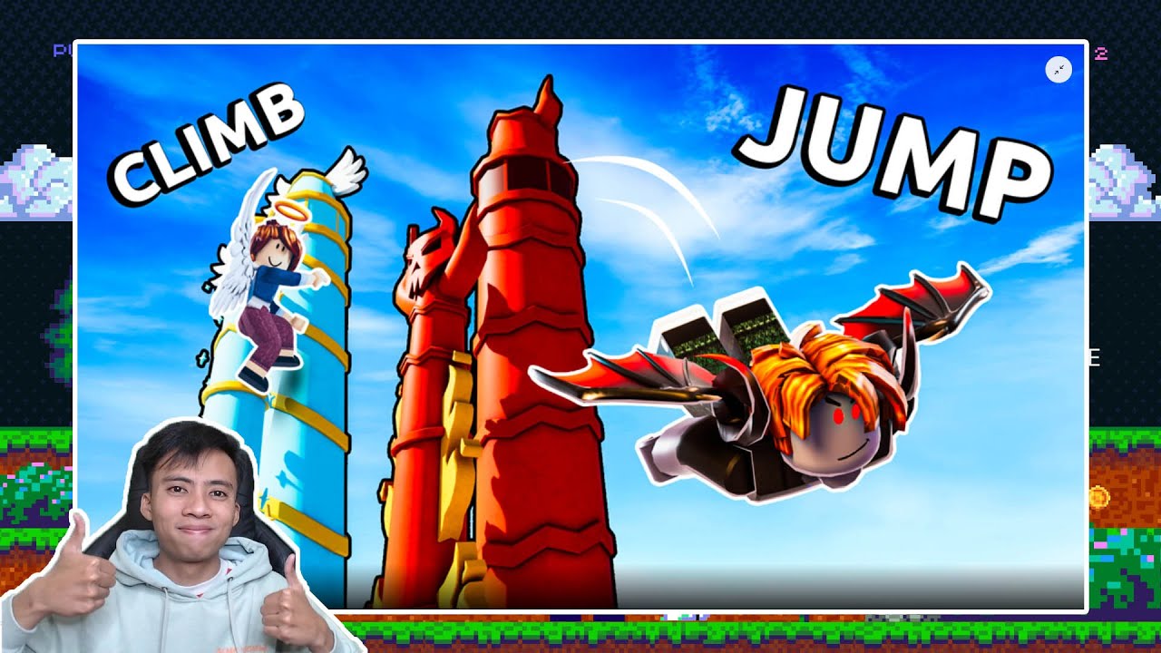 MENDAKI MENARA ANGEL DAN DEMON - CLIMB AND JUMP ROBLOX - YouTube