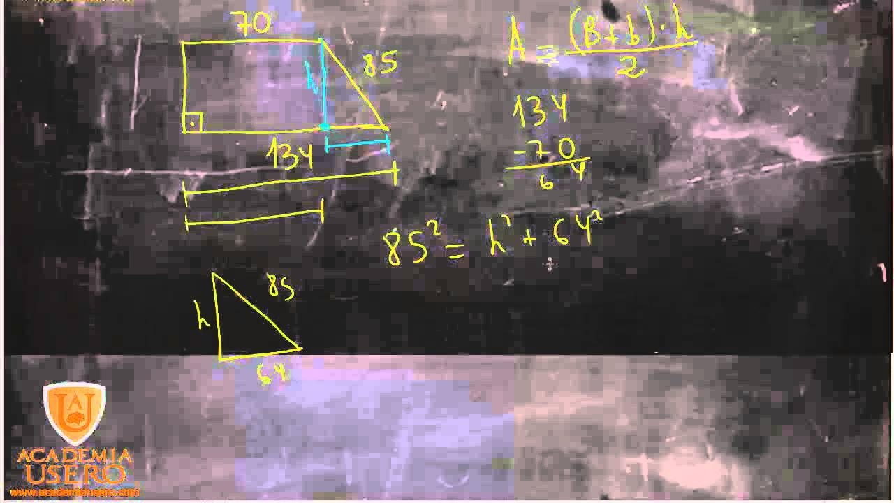 Calcular área de un trapecio rectángulo Matemáticas 2º ESO Academia ...