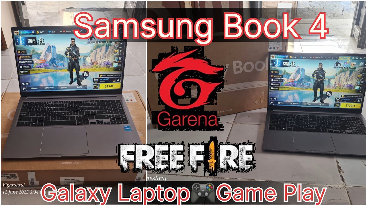 Samsung Galaxy Book 4 Free fire Max Game Play test - YouTube