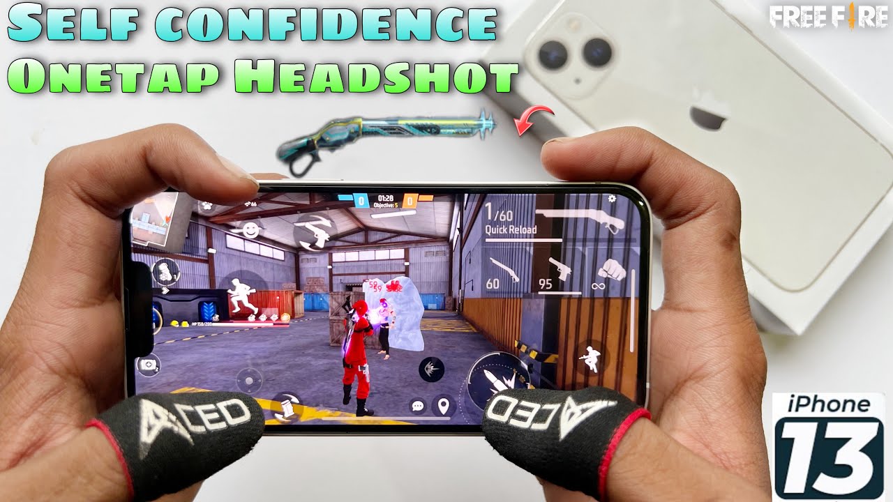 iPhone 13 gaming over confidence onetap headshot free fire with handcam ...