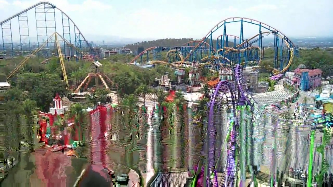 viaje/recorrido en montaña rusa extrema, boomerang six flags mexico ...