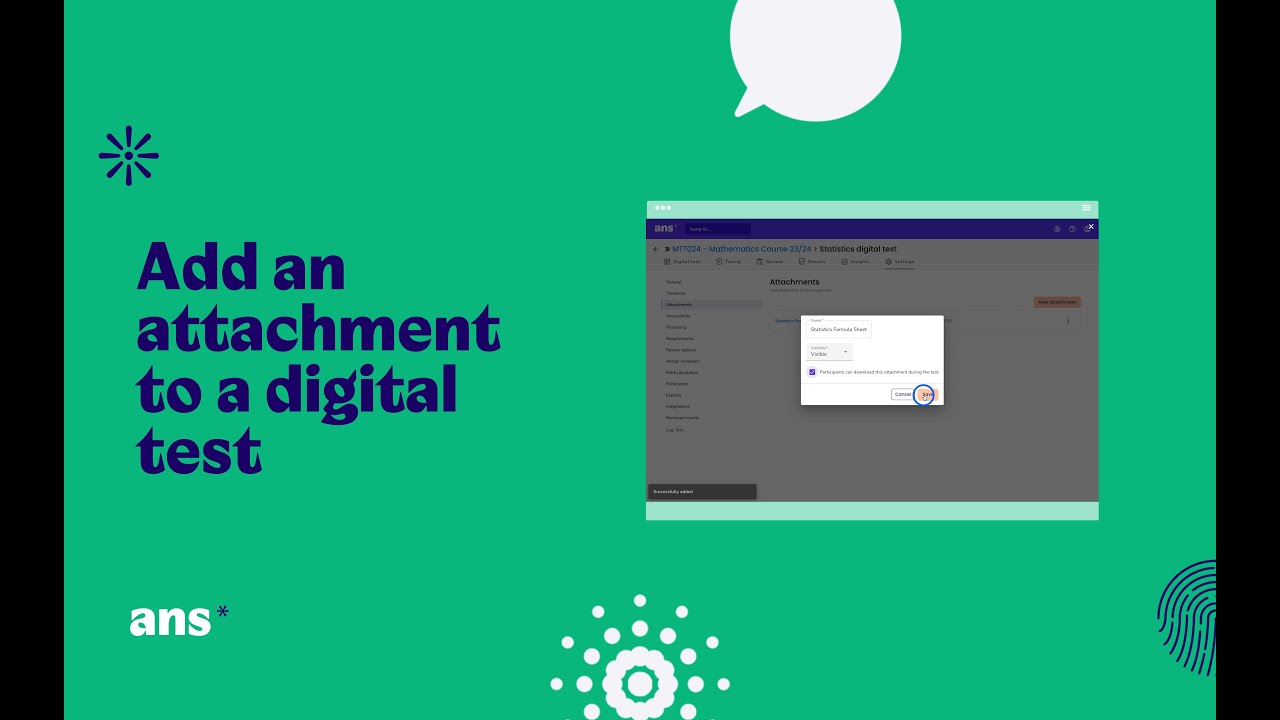 How to Add an Attachment to a Digital Test in Ans? - YouTube