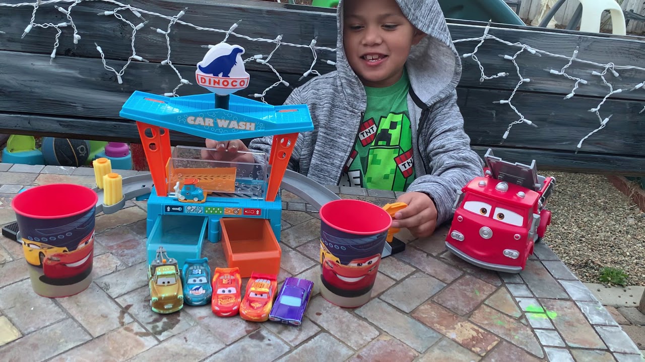 McQueen Color changing cars Dinco Water play set Pixar Cars - YouTube