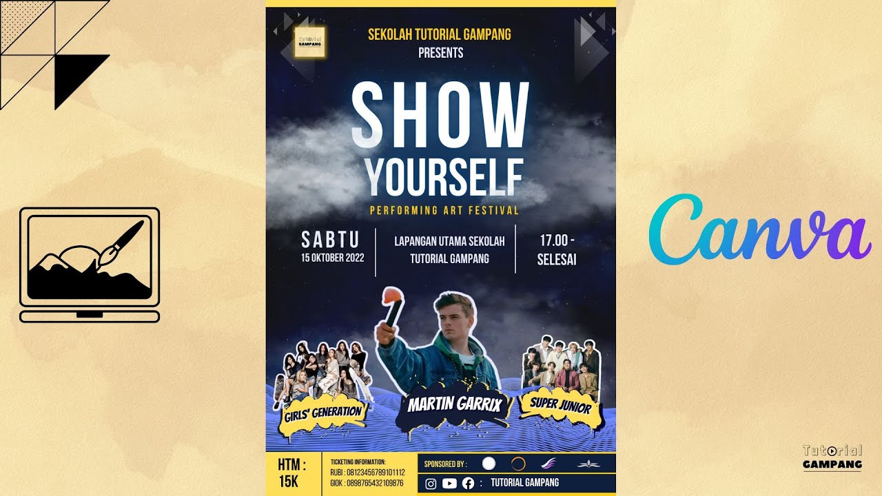 Tutorial Gampang Membuat Poster / Flyer PENSI Sekolah yang Mudah dan ...