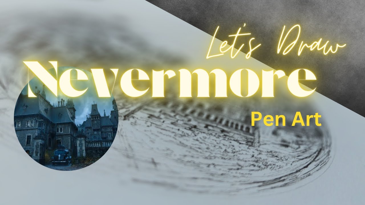 Let's Draw Nevermore in Pen Art Style #wednesdayaddams #nevermore - YouTube