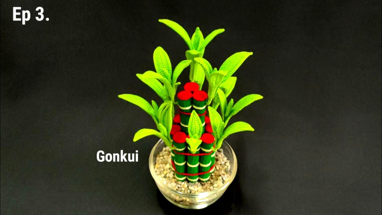 Crochet plant | Crochet Lucky Bamboo tutorial Ep3. 🌿Leaves C #crochet # ...
