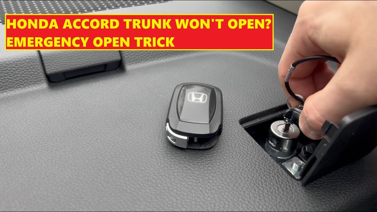 Honda Accord Trunk Won't Open - Emergency Open Trick - YouTube