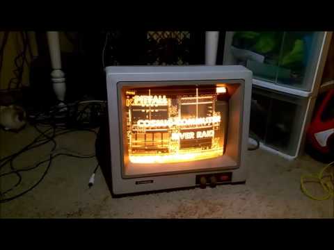 Vintage 1984 Amber Samsung Monitor running a PlayStation 2 - YouTube