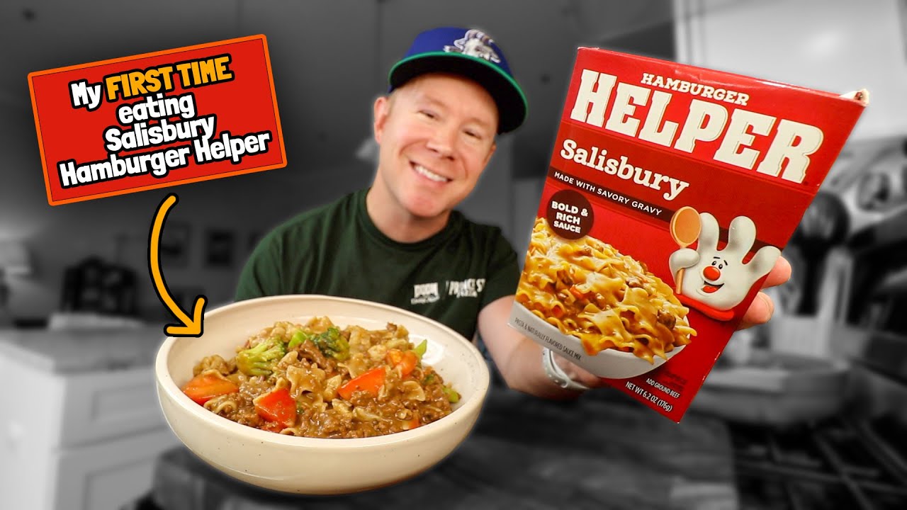 My first time eating Salisbury Hamburger Helper - YouTube