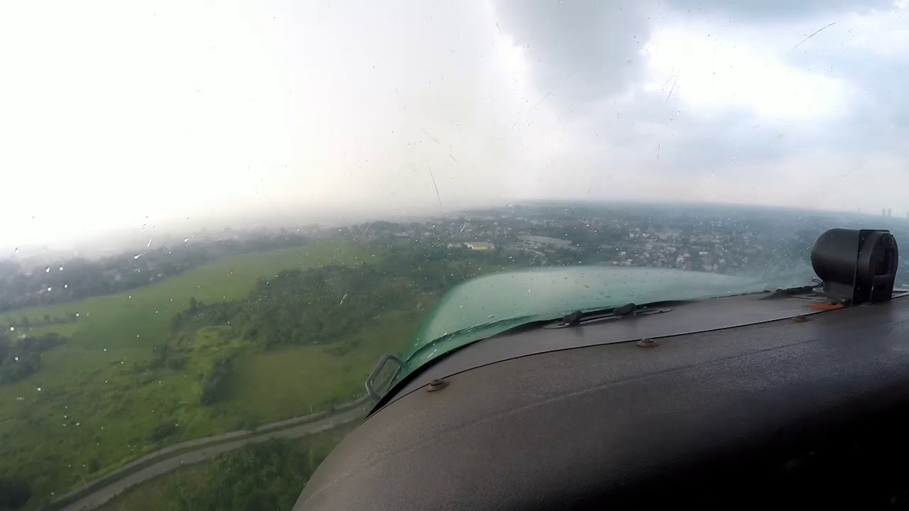 Flying and go around in heavy rain with cessna 172 - YouTube