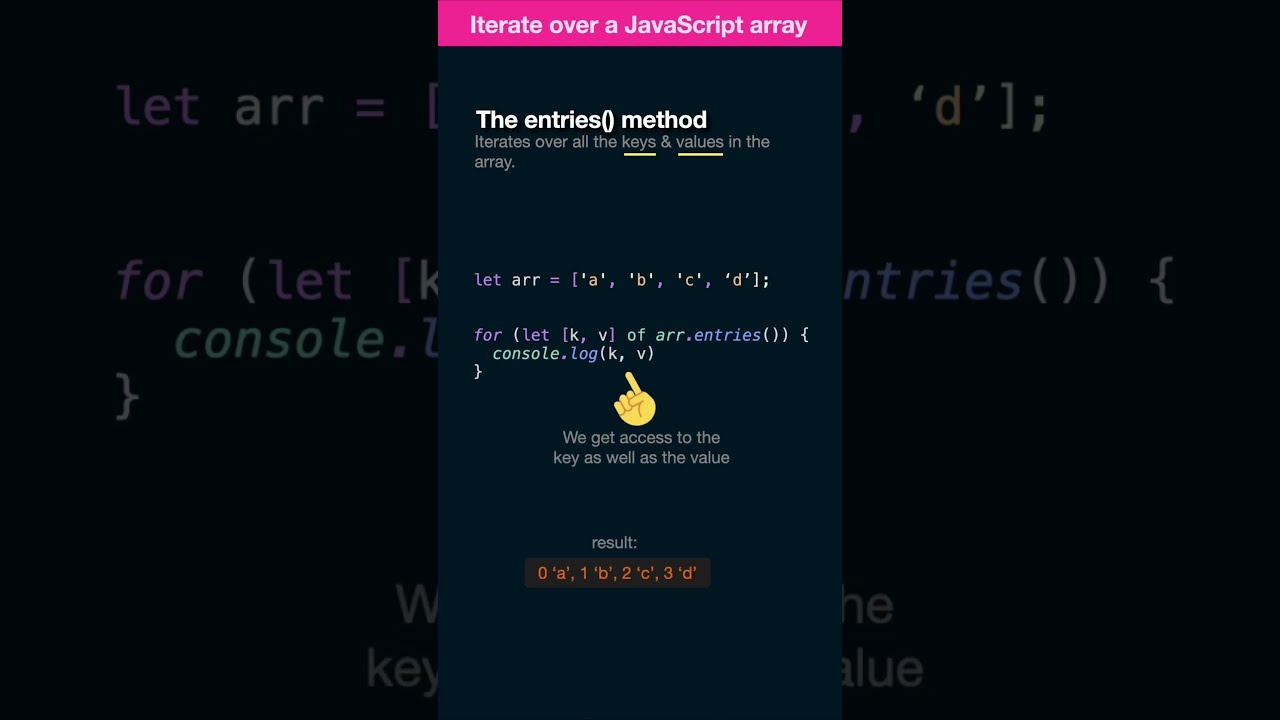 JavaScript Get Array Keys And Values Entries shorts javascript JavaScript Get Array Keys And Values Entries shorts javascript
