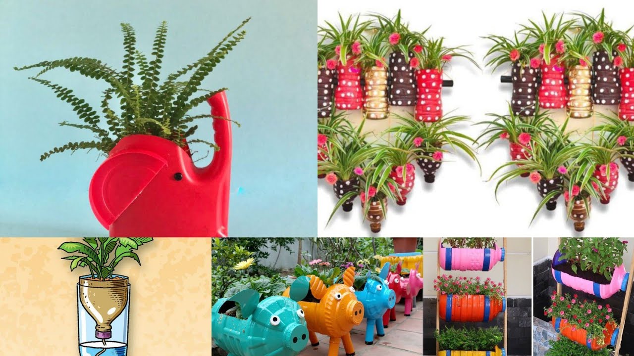 100+ Plastic bottle pots idea for decore | Craft designing ideas - YouTube