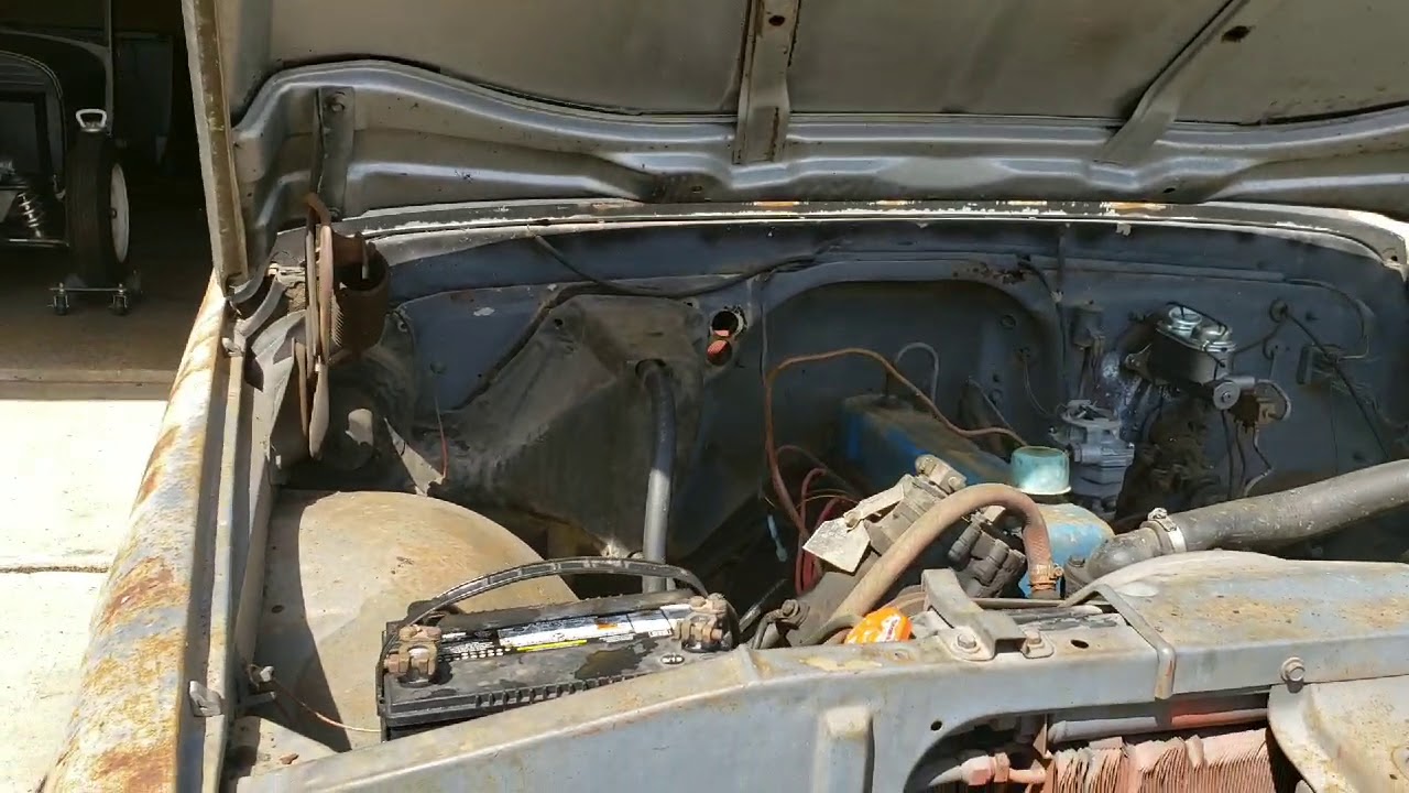 C10 Restoration - Redneck Gas Tank, First start - YouTube