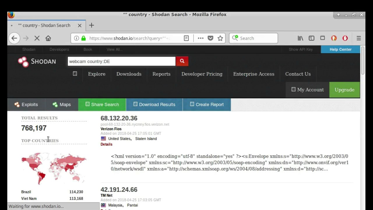 Using Shodan to find everything in the internet - YouTube