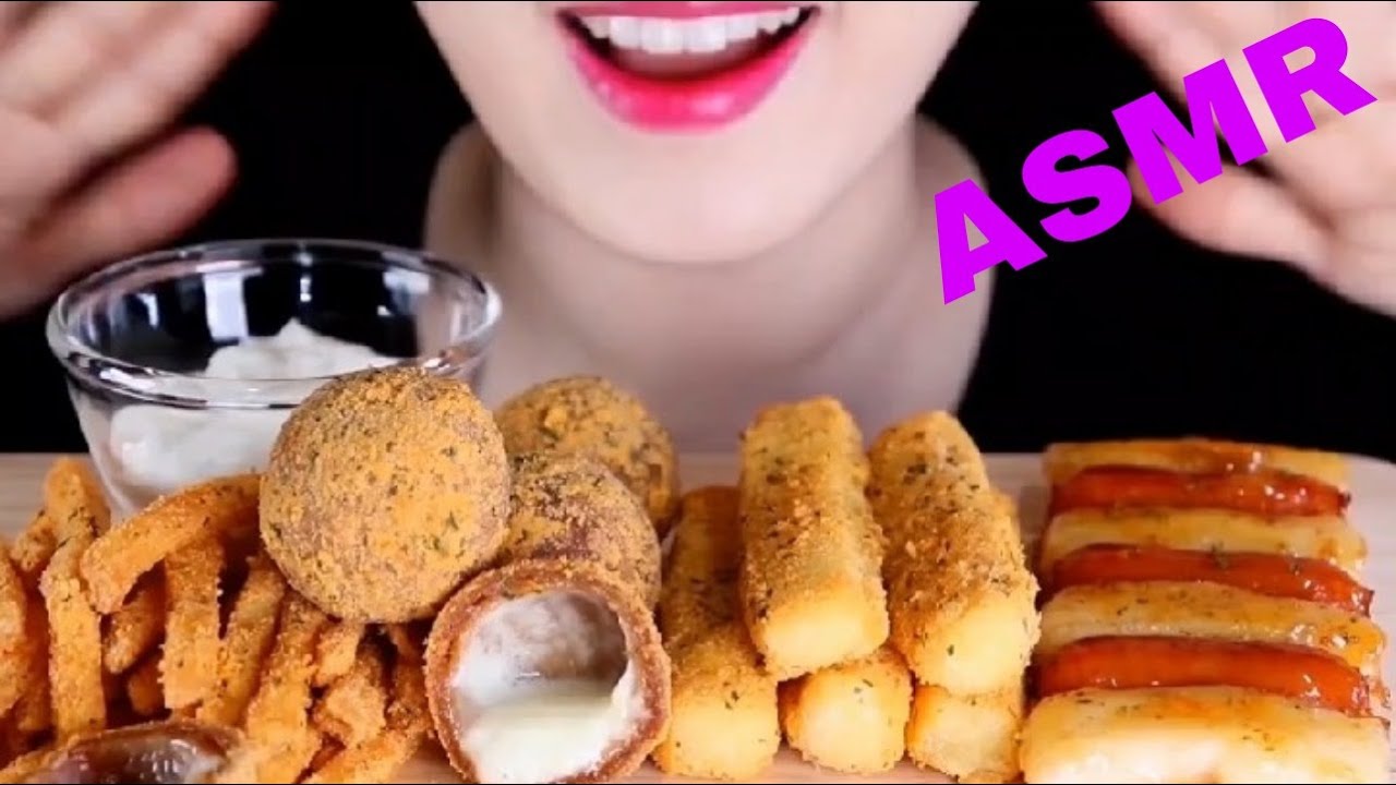ASMR Cheese ball + Cheese stick + french fries etc Mukbang eating ...