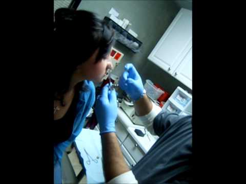 Becca getting her nose pierced. December, 2010