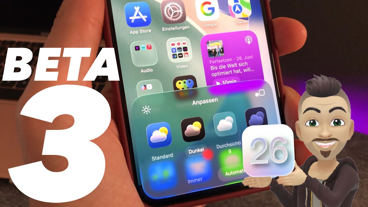 Rudert Apple beim LIQUID GLAS Design zurück ? iOS 26 BETA 3 - Apple ...