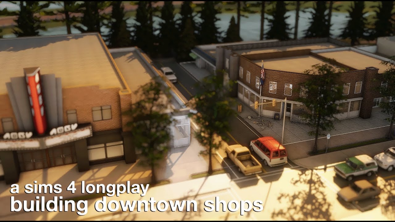 building downtown shops for my small town save file | a sims 4 longplay ...