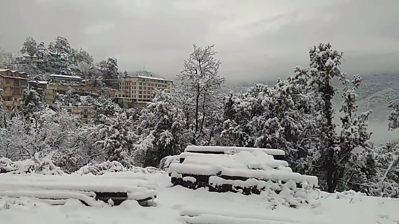 Beautiful Snowy Shimla view From Him Darshan Express Train journey ...
