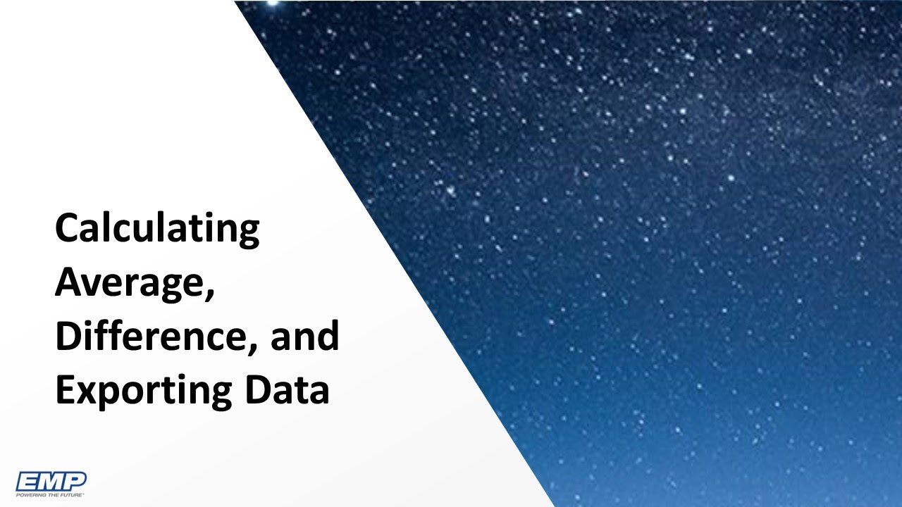 Calculating Average, Difference, and Exporting Data - YouTube