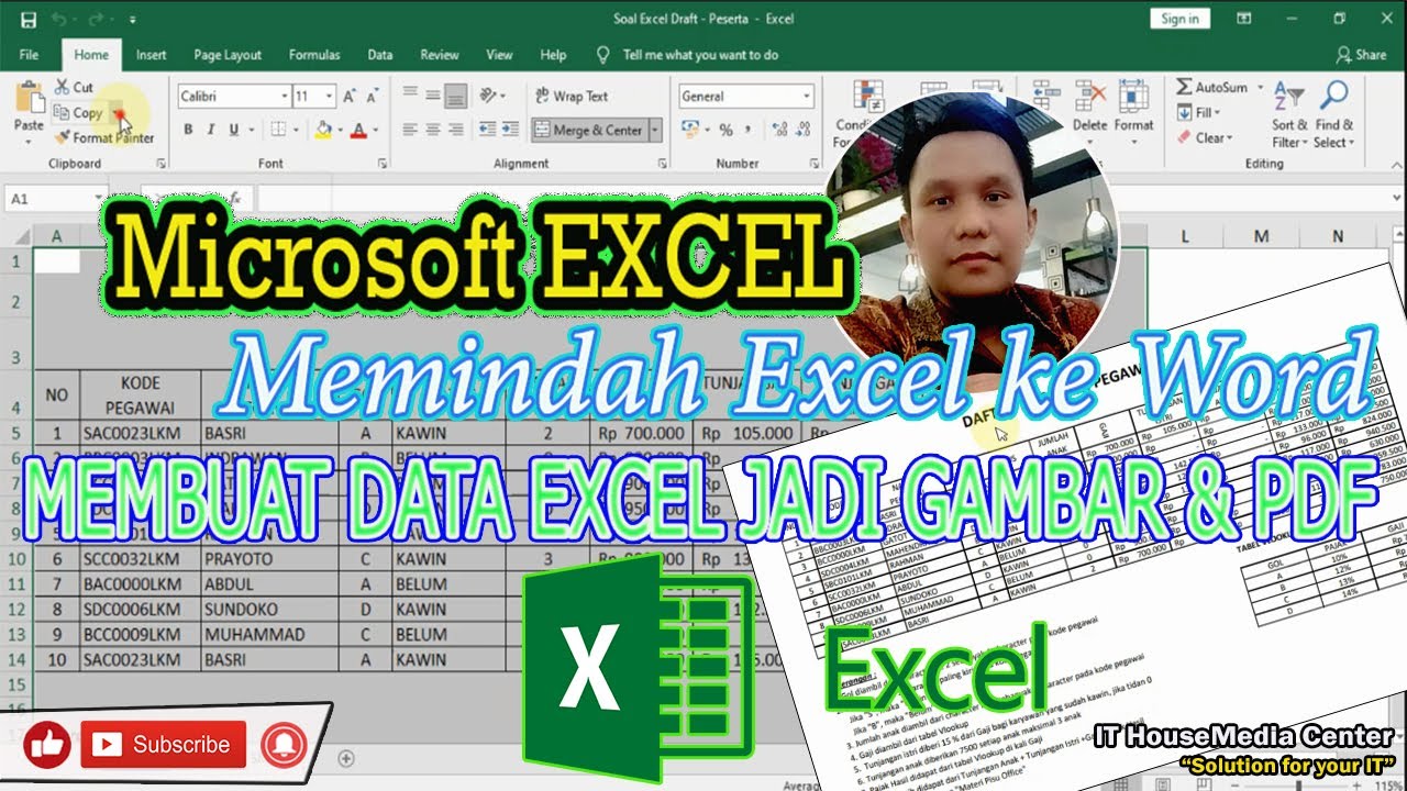 MEMBUAT DATA EXCEL MENJADI GAMBAR DAN PDF - YouTube